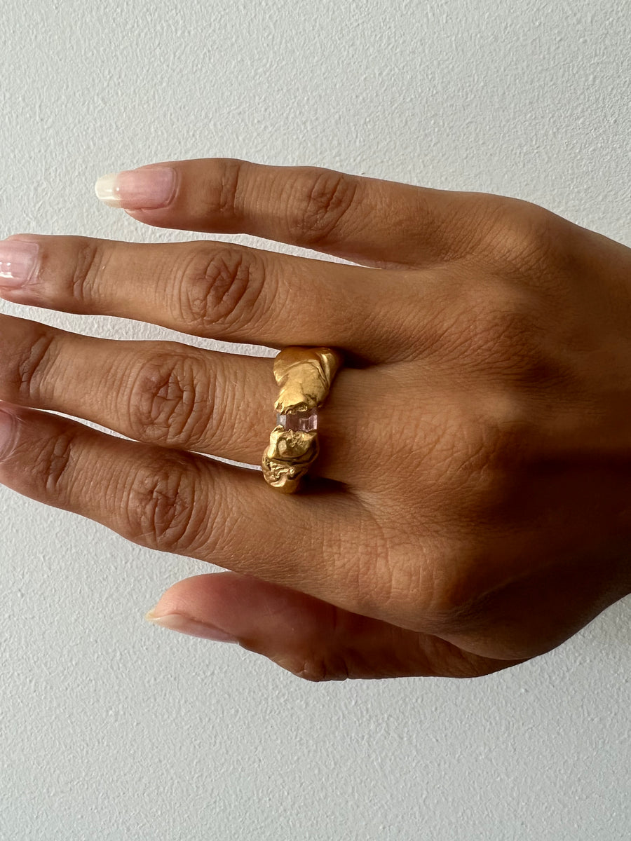 DONNA RING - 22k Gold Plate | BIRTHSTONE – BYGEORGIA