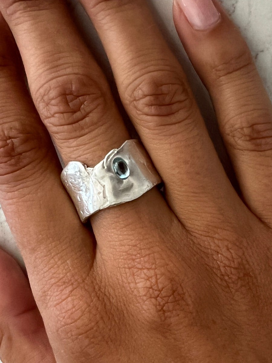 PICOS SASSO RING - Sterling Silver WITH 22K Gold Plating | BIRTHSTONE ...